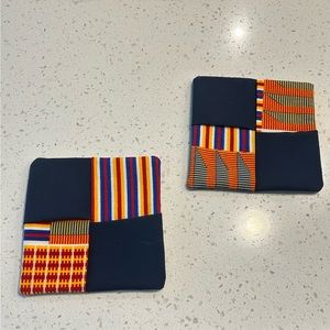 Kitchen | Coasters With African Print Fabric Set Of 2 | Poshmark
